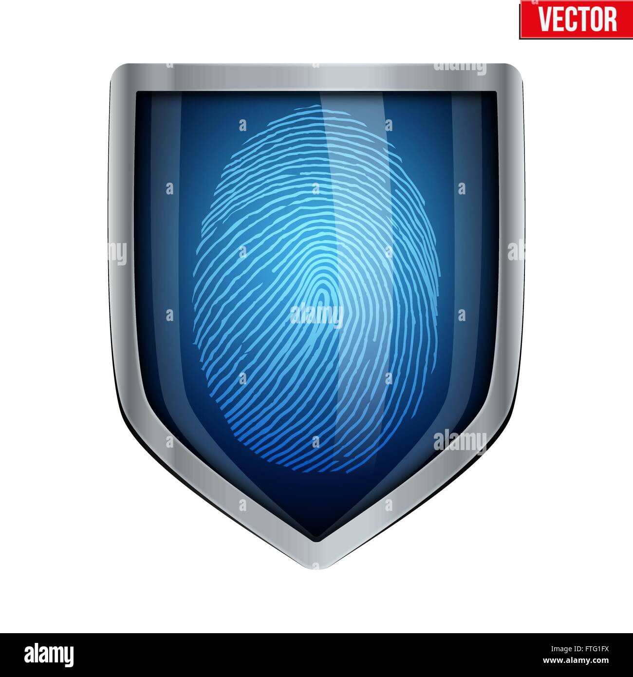Fingerprint scanner inside shield Stock Vector Image & Art - Alamy