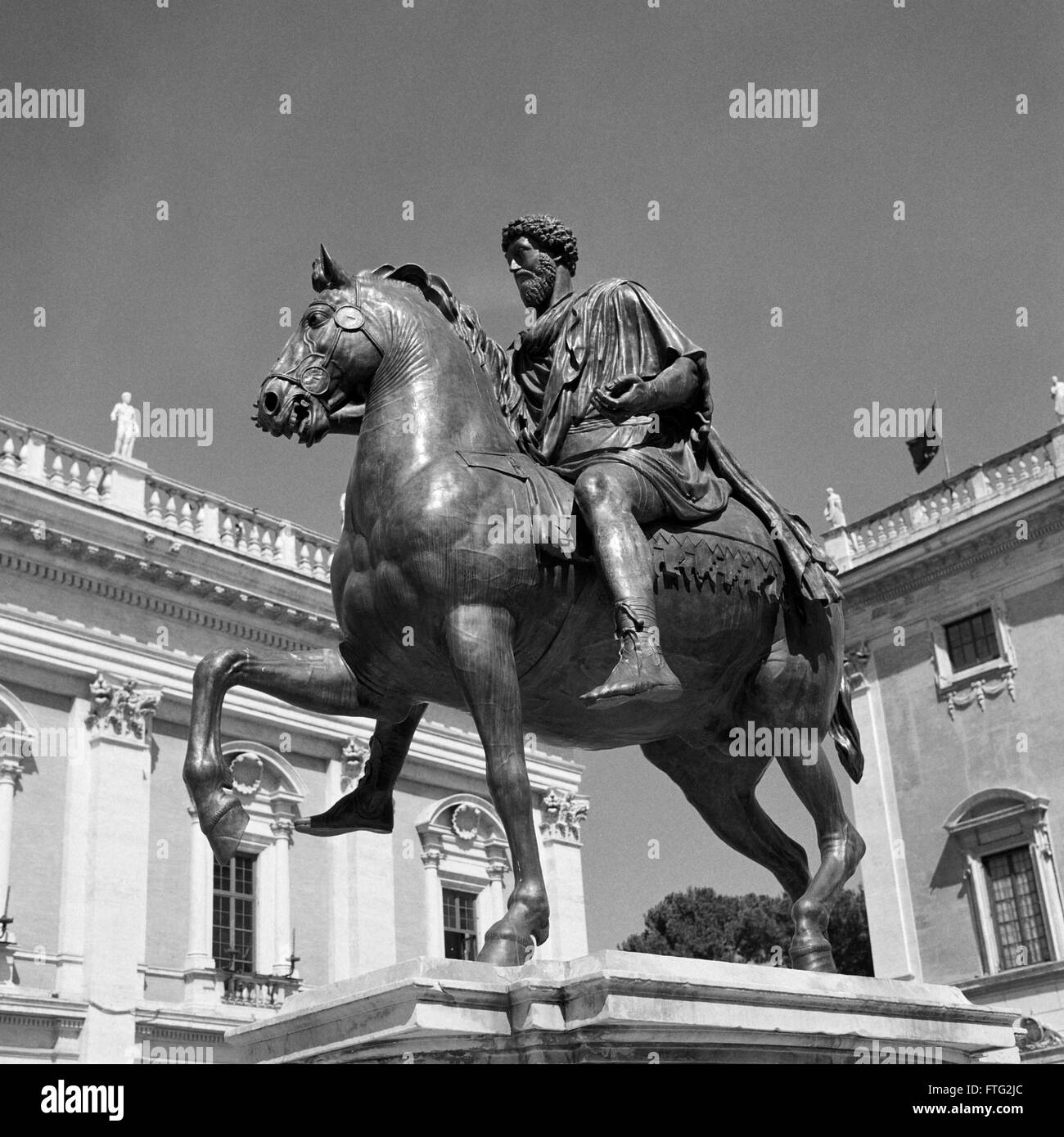 Rome italy marcus aurelius Black and White Stock Photos & Images - Alamy