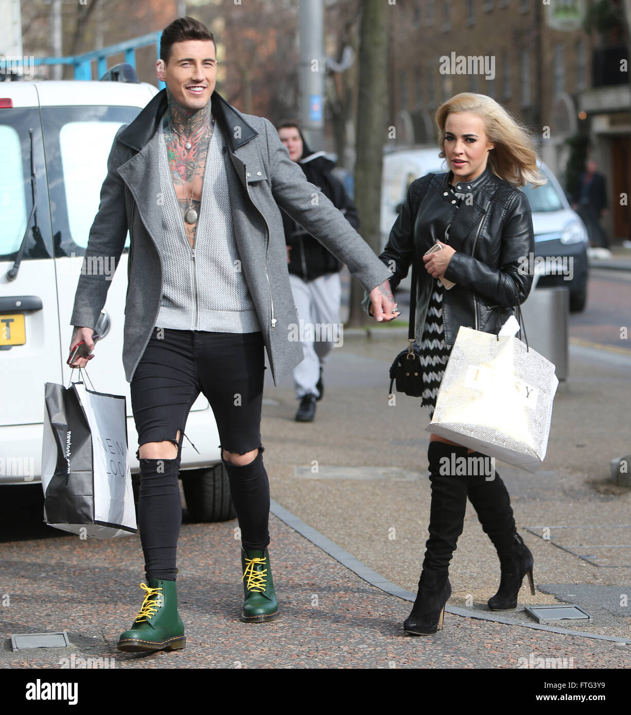 Stephanie Davis and Jeremy McConnell outside ITV Studios Featuring ...