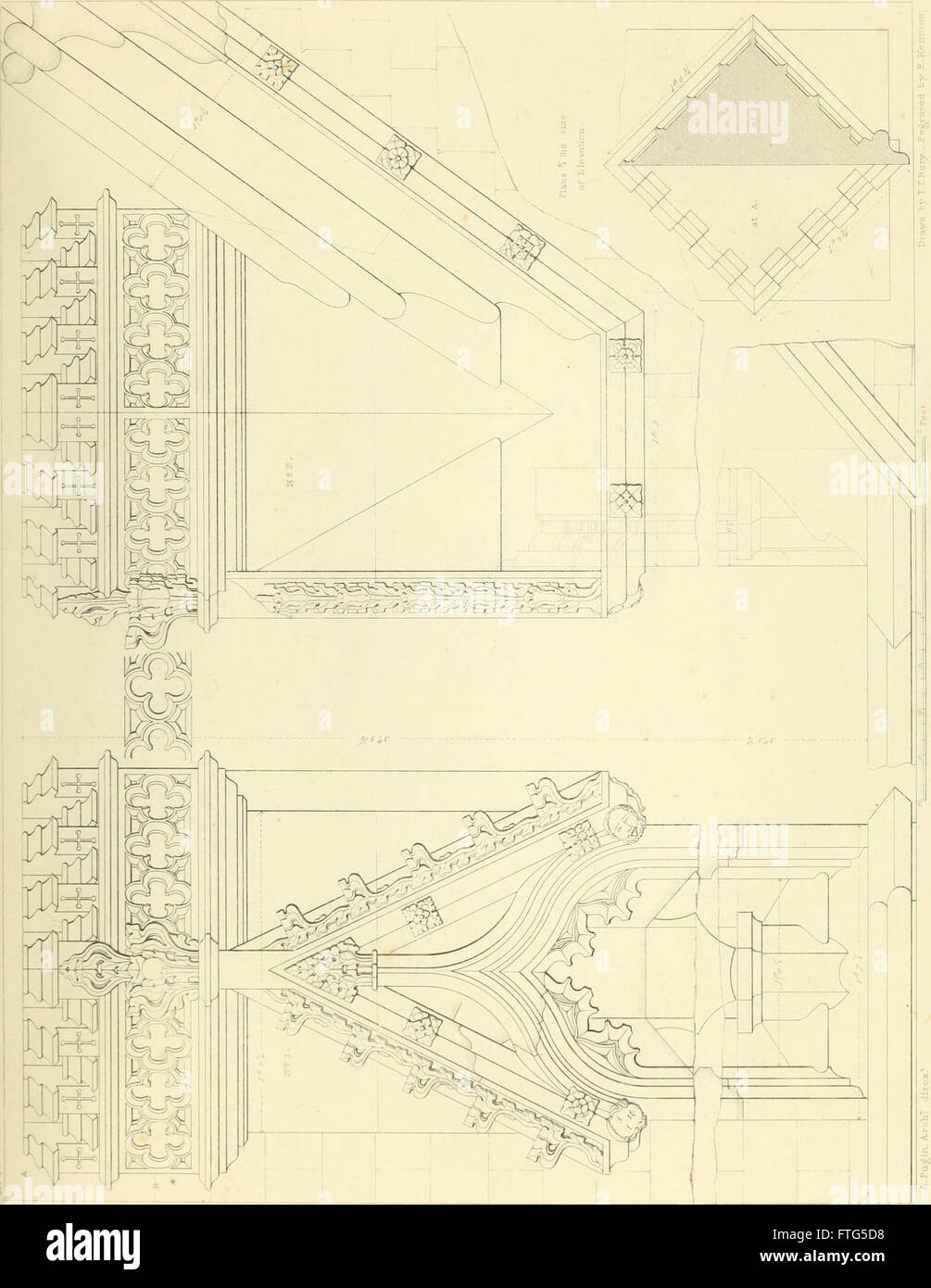 A collection of Gothic architectural examples from ancient English ...