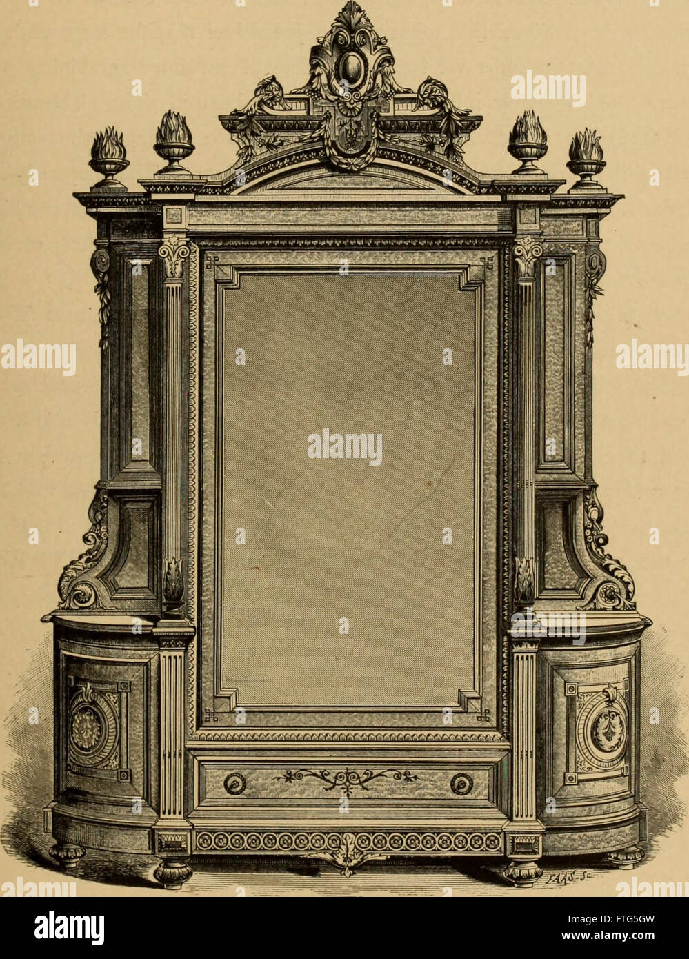 A 1875 work showcasing various examples of household design and ...
