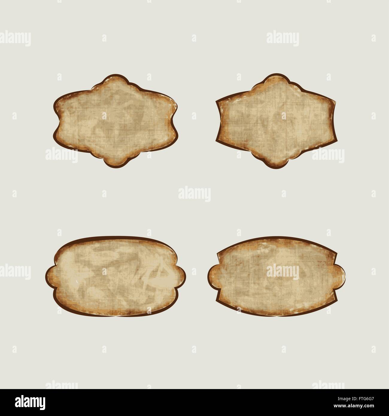 Set vector vintage dirty paper labels. Rustic tags Stock Vector Image ...