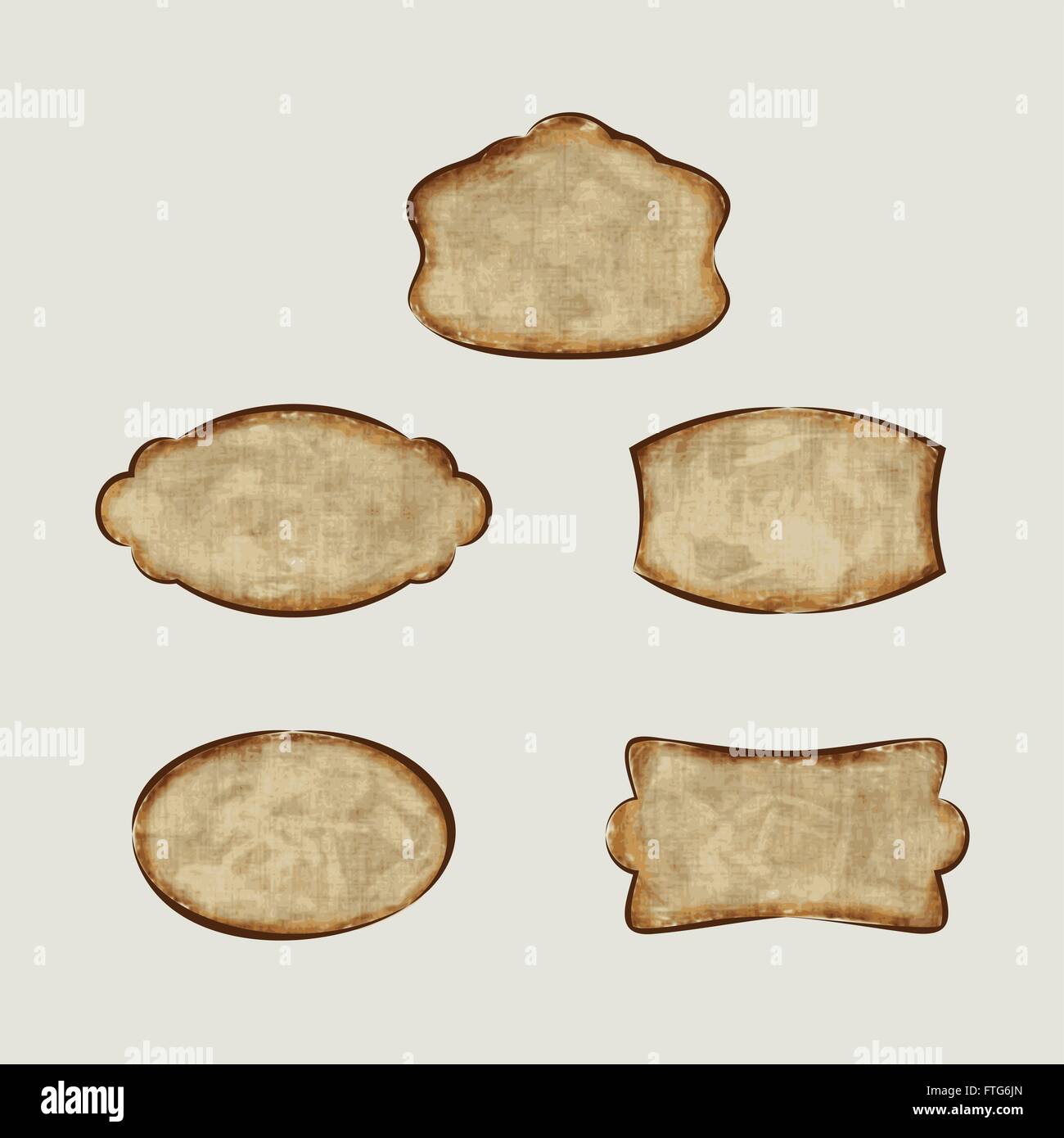 Set vector vintage dirty paper labels. Rustic tags Stock Vector Image ...