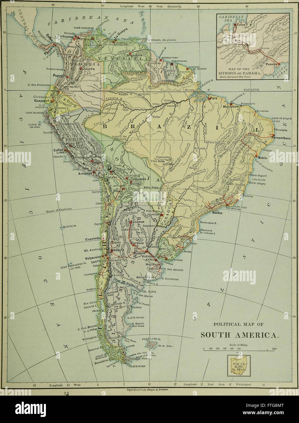 A 1885 educational geography book by Harper, designed for school use ...