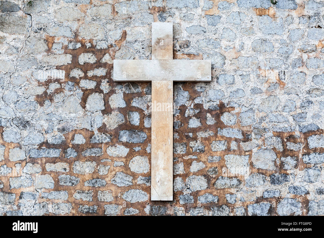 Cross in a atone wall in Ibiza-Eivissa,Balearic Islands,Spain Stock ...