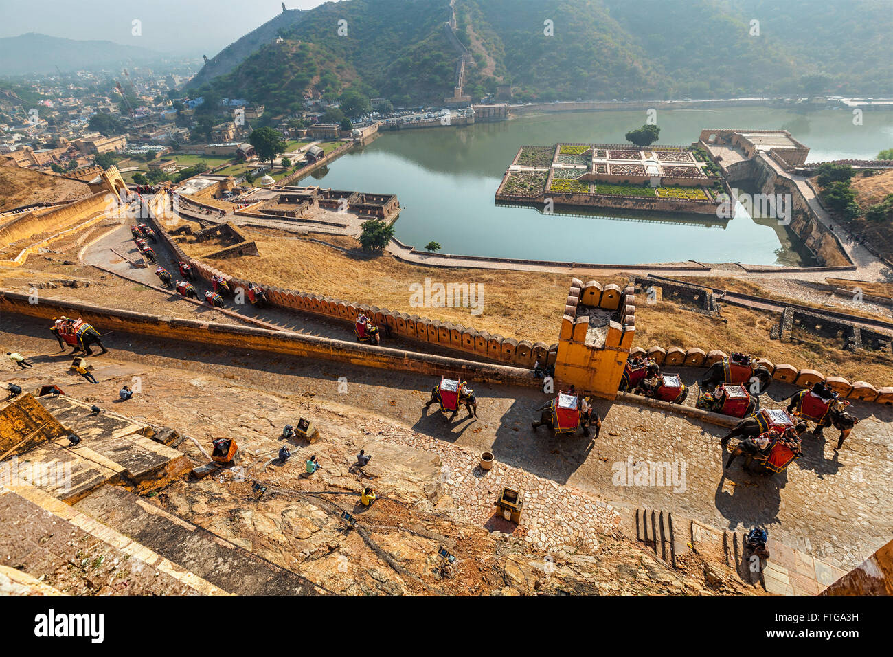 Aerial view amber fort jaipur hi-res stock photography and images - Alamy