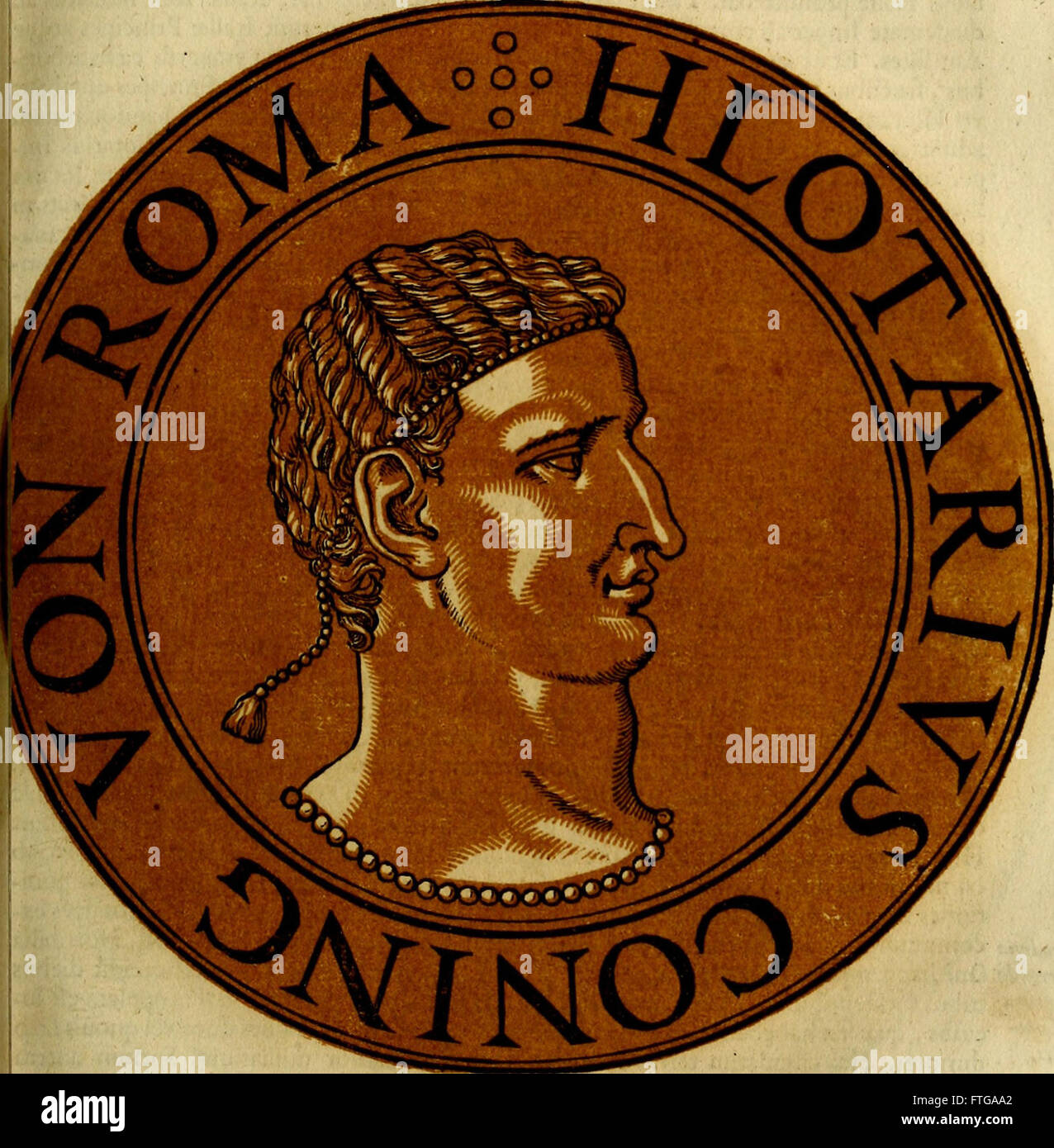 A 1645 work detailing Roman emperors through coinage illustrations ...