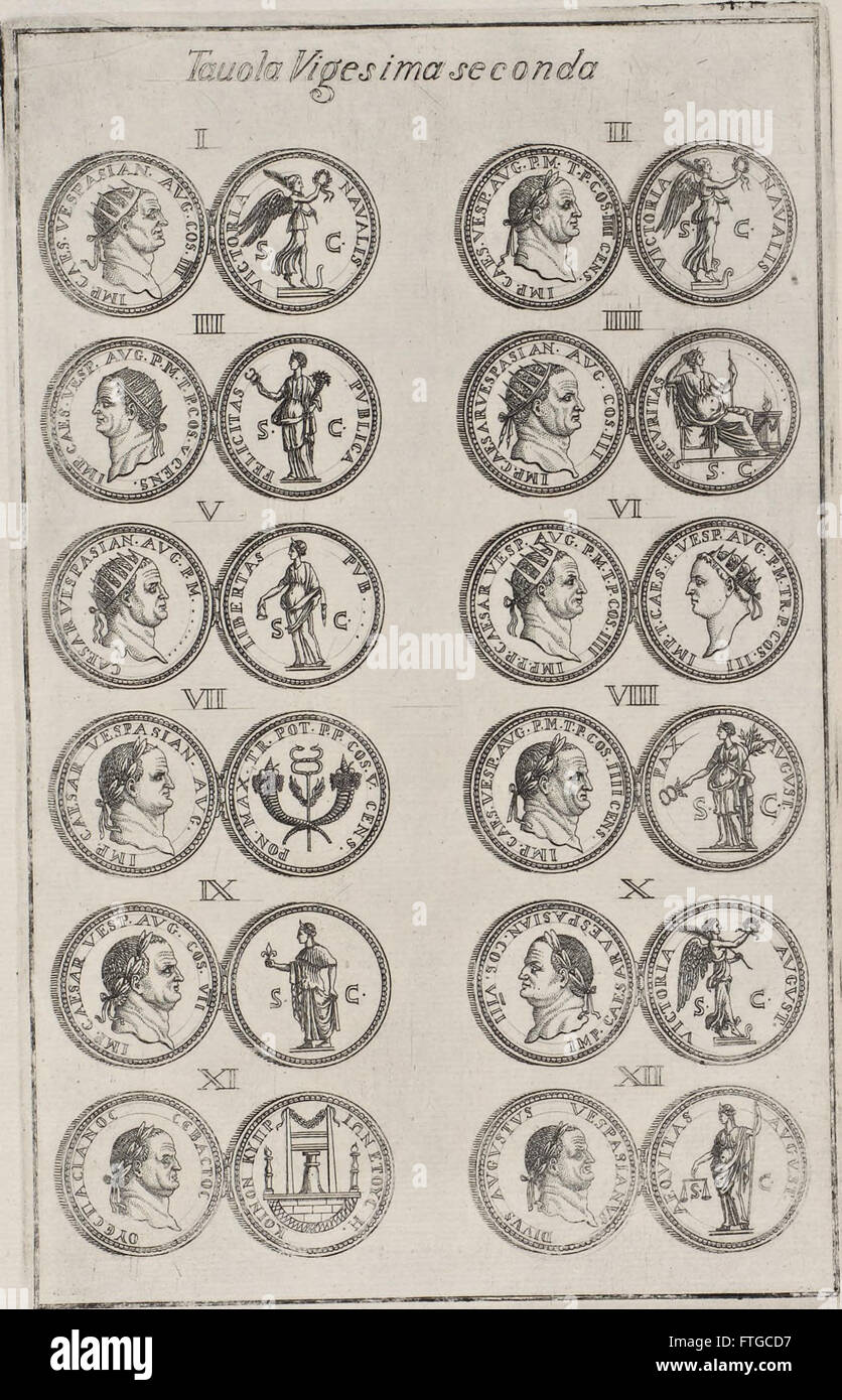 A 1694 publication showcasing golden portraits of Roman emperors from ...