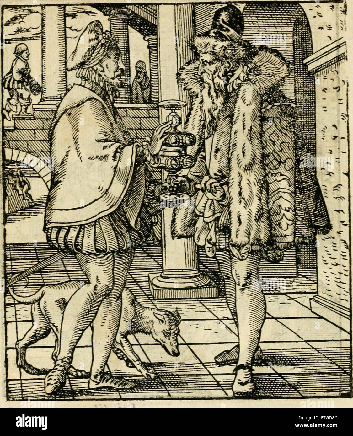 A historical work, 'Kunstbüchlin,' showcasing portraits of both ...