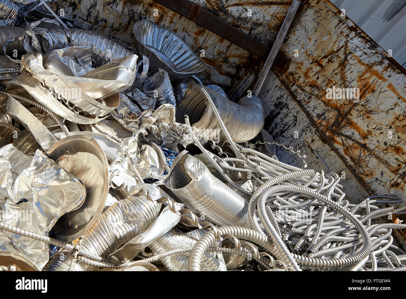 Aluminum steel scrap metal trash for recycling Stock Photo - Alamy
