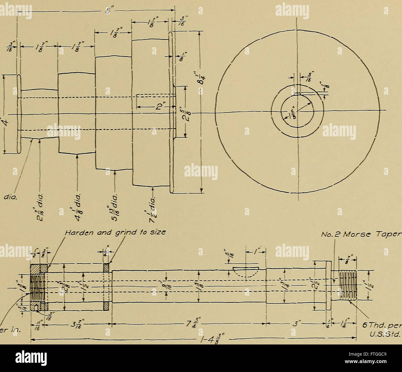 A guide to mechanical drawing designed for trade schools, providing ...