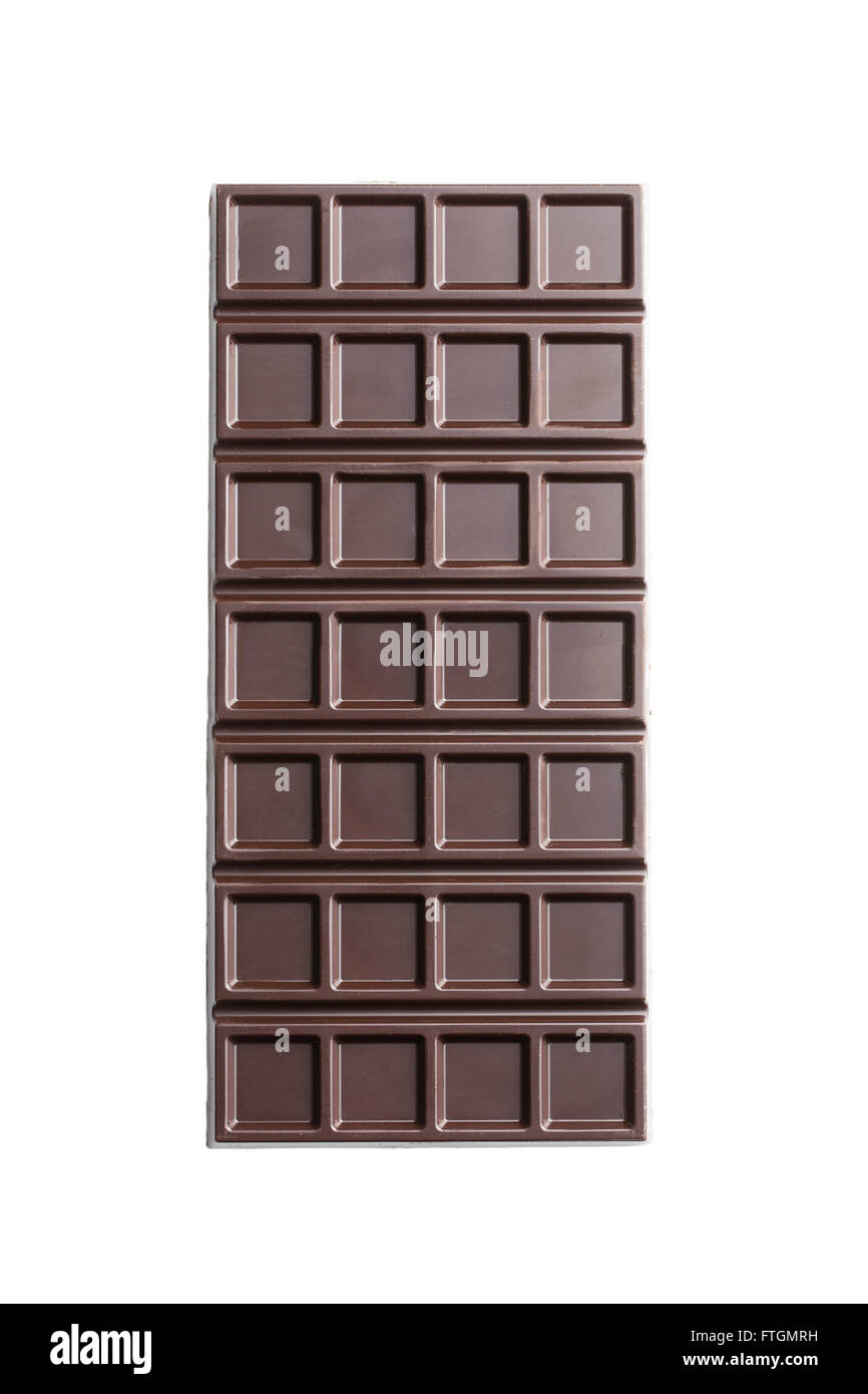 dark chocolate bars on white background Stock Photo - Alamy