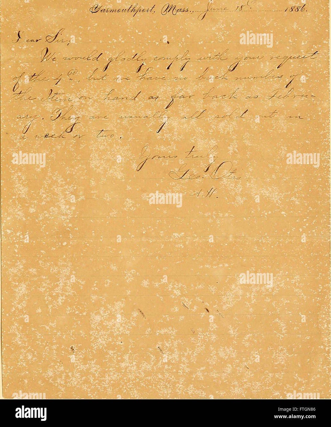 Papers, 1882-1901 (bulk 1883-1899) (1882 Stock Photo - Alamy