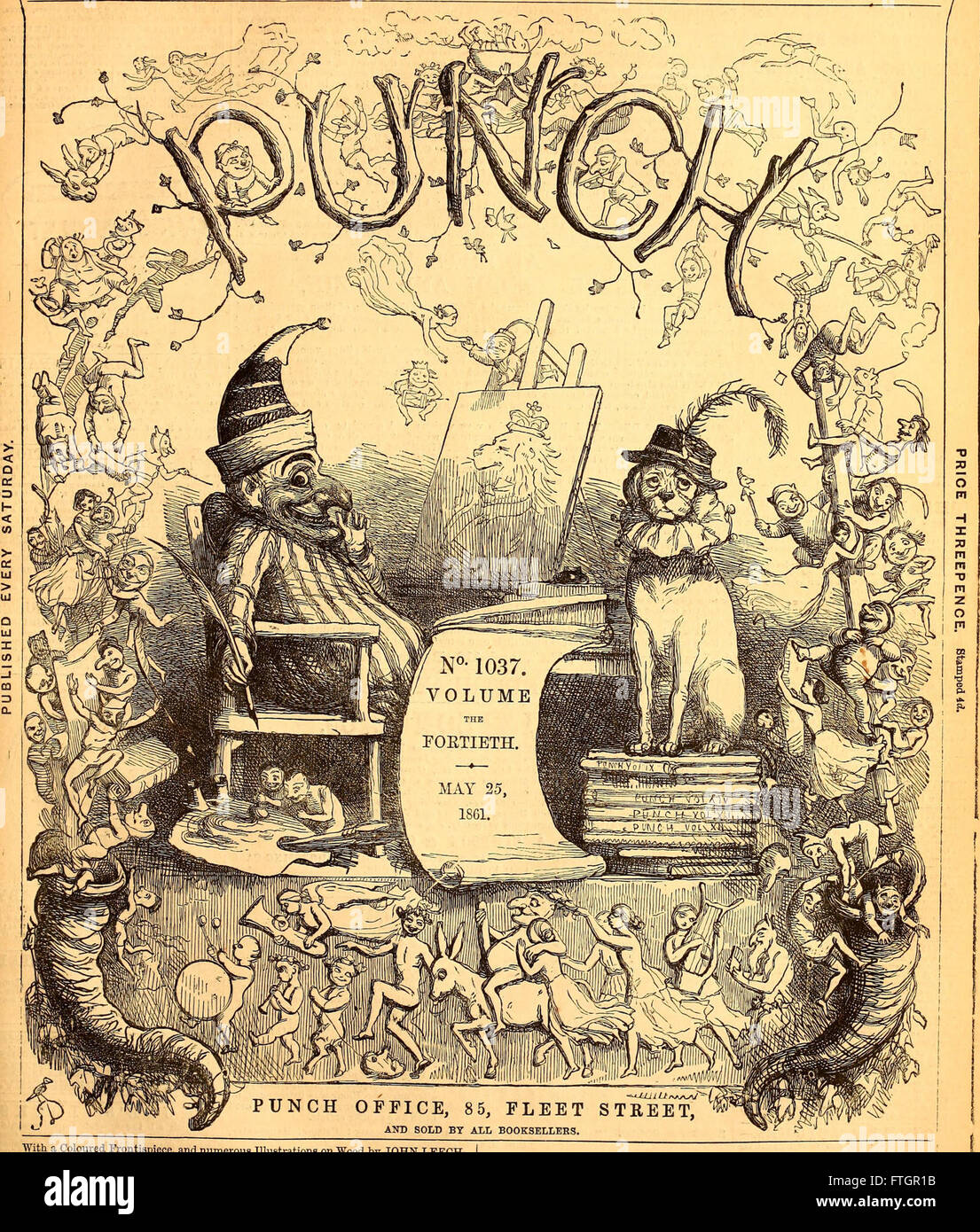 The 1841 edition of 'Punch,' a British satirical magazine, known for ...