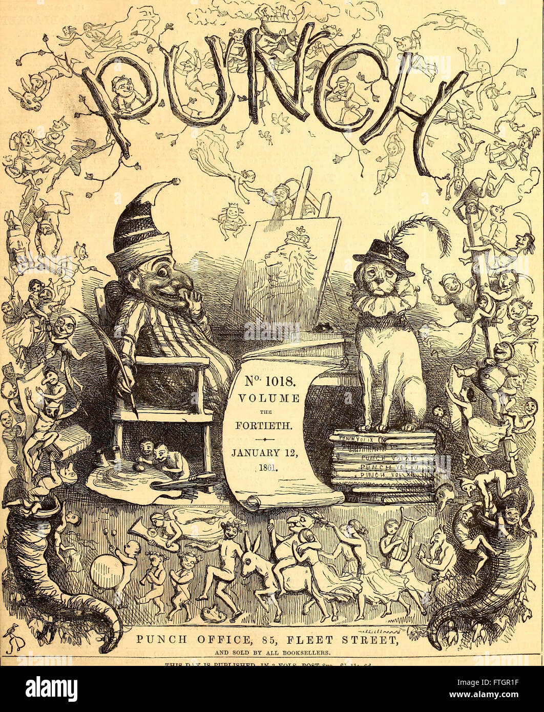The 1841 edition of *Punch*, a British satirical magazine known for its ...