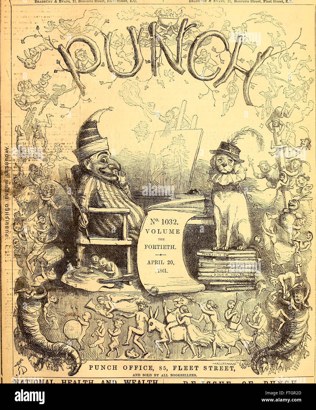 The 1841 edition of 'Punch,' a British satirical magazine known for its ...