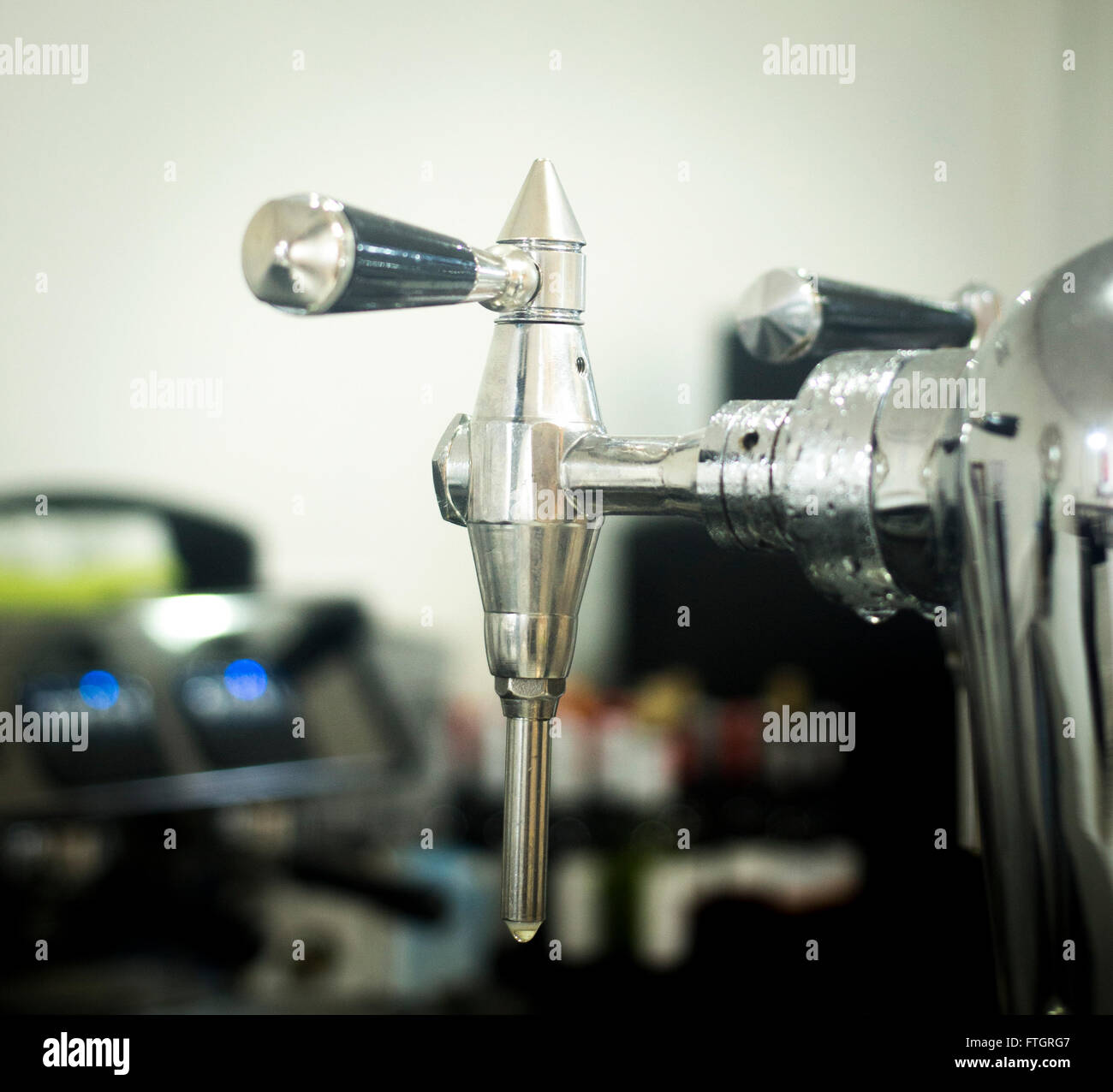 Draught beer pump tap in pub bar photo Stock Photo - Alamy