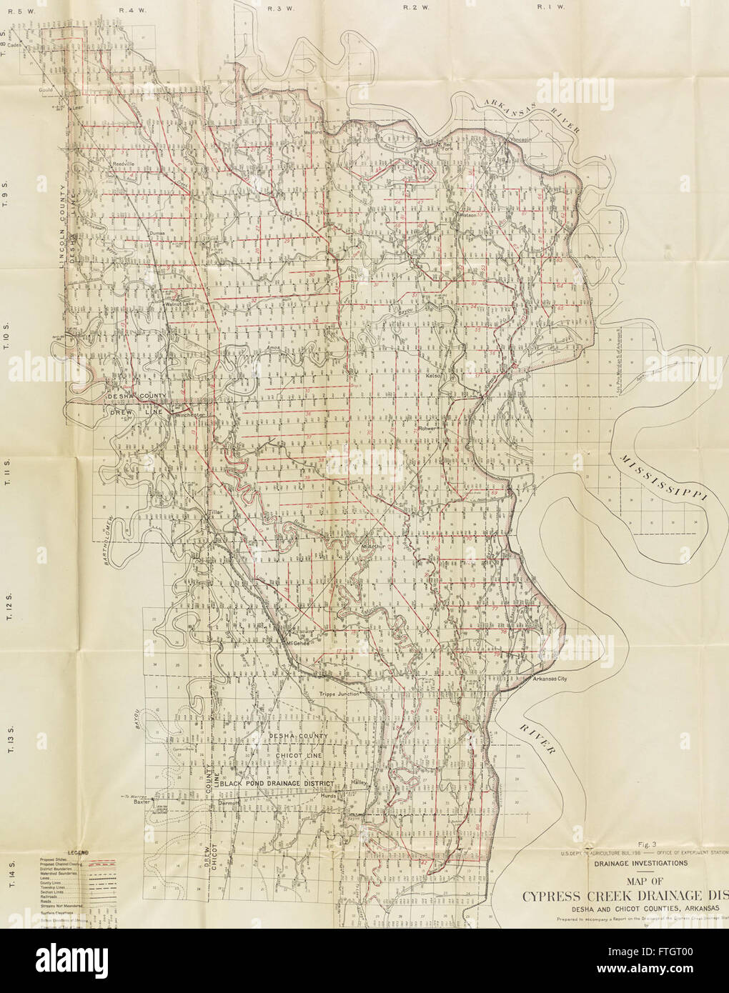 A 1915 report assessing the Cypress Creek drainage district in Desha ...