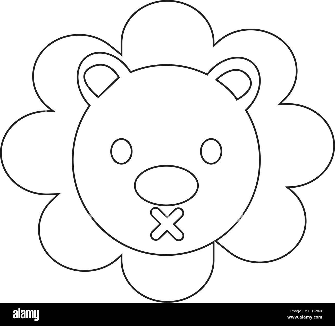 Cute Lion emotion Icon Illustration sign design Stock Vector Image ...