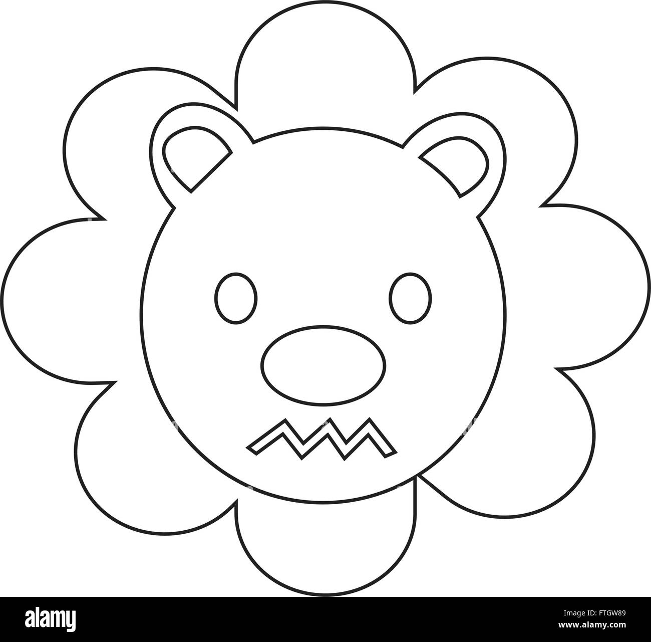 Cute Lion emotion Icon Illustration sign design Stock Vector Image ...