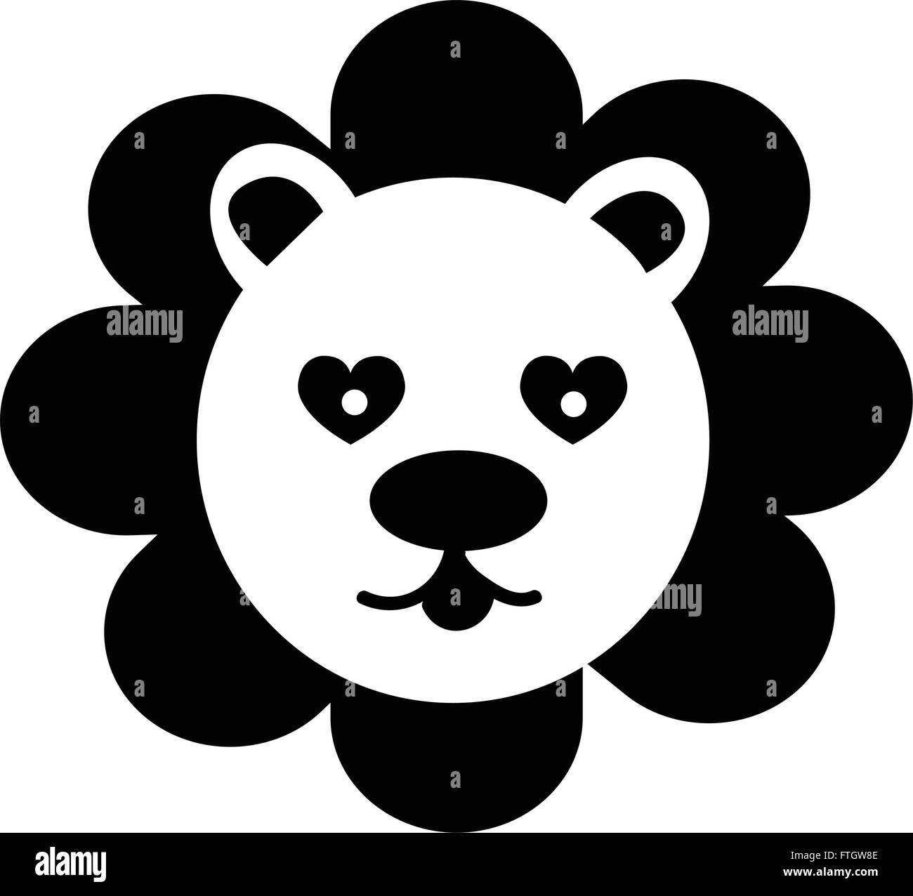 Cute Lion emotion Icon Illustration sign design Stock Vector Image ...