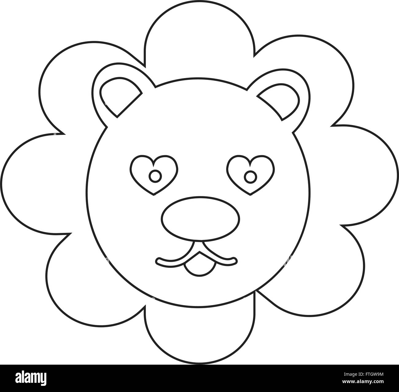 Cute Lion emotion Icon Illustration sign design Stock Vector Image ...