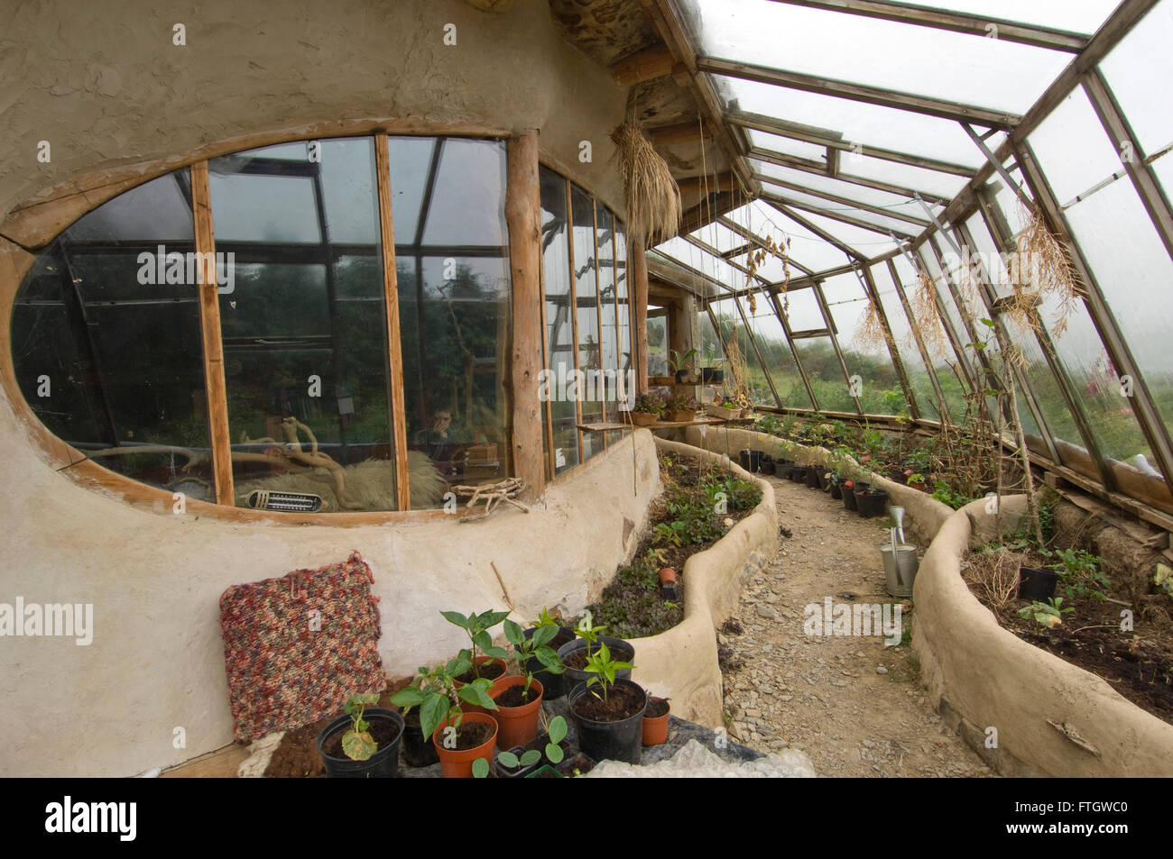 Lammas eco village at Tir Y Gafel,Pembrokeshire,Wales,UK, showing the ...