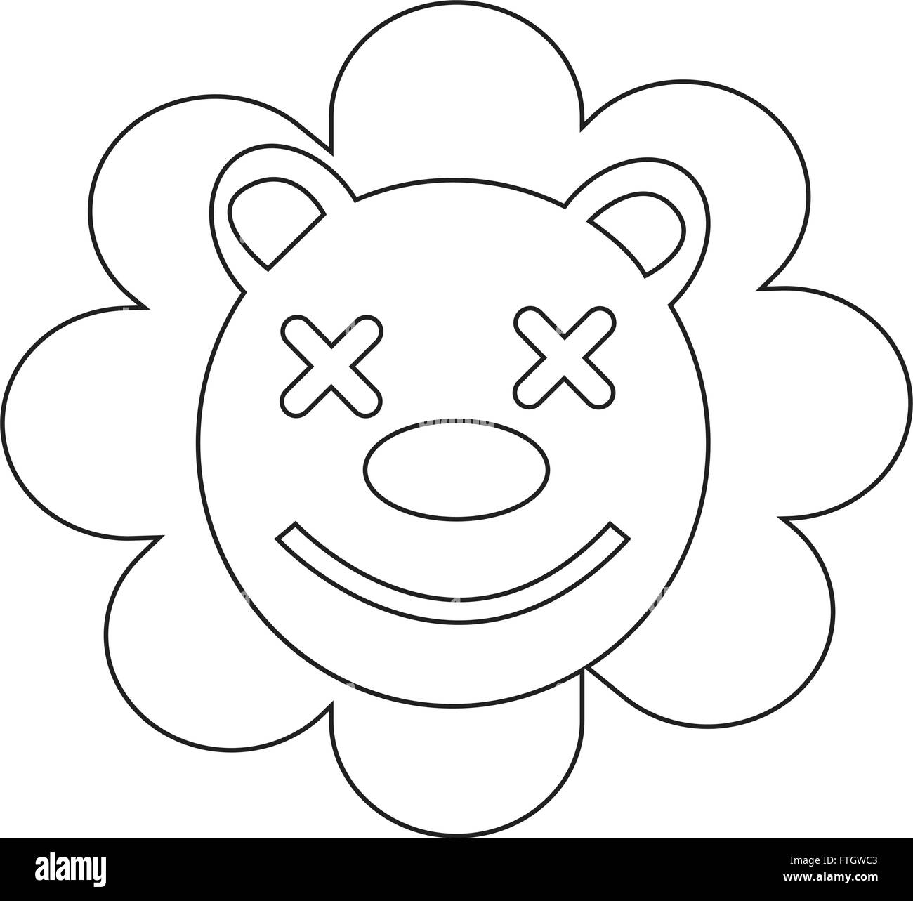 Cute Lion emotion Icon Illustration sign design Stock Vector Image ...