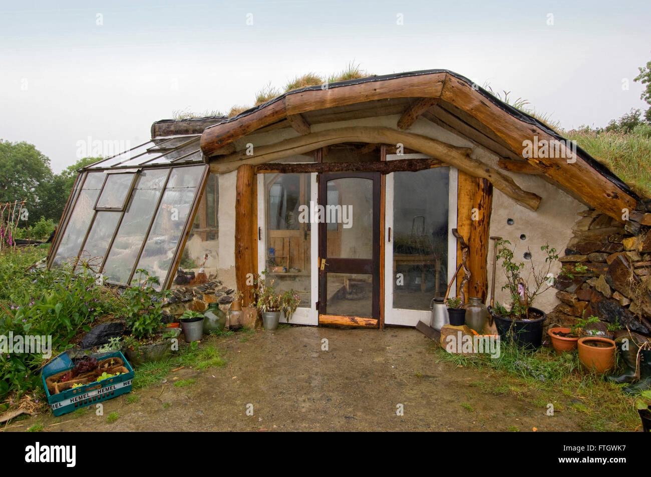 Lammas eco village at Tir Y Gafel,Pembrokeshire,Wales,UK, showing the ...