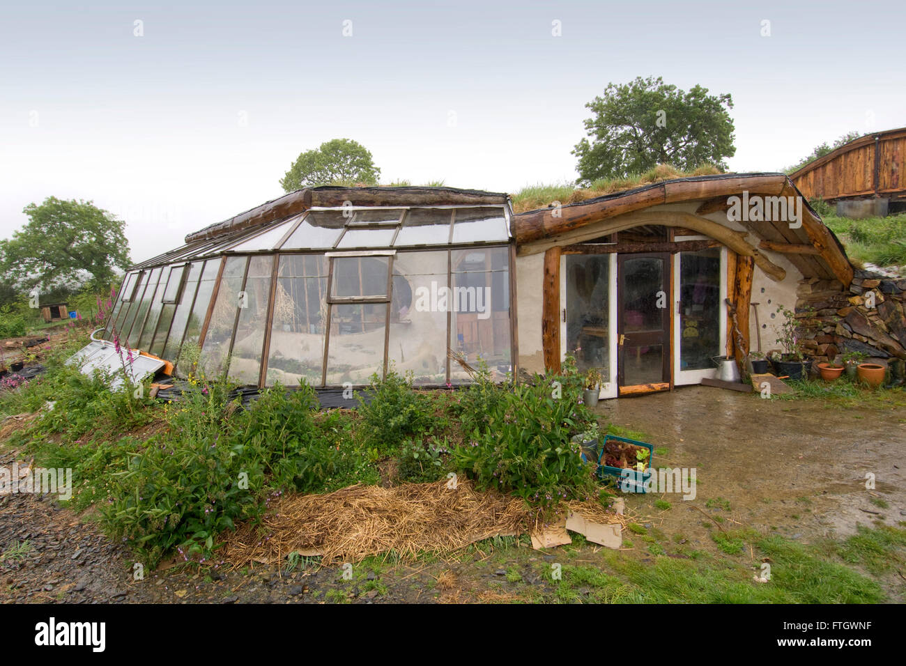 Lammas eco village at Tir Y Gafel,Pembrokeshire,Wales,UK, showing the ...