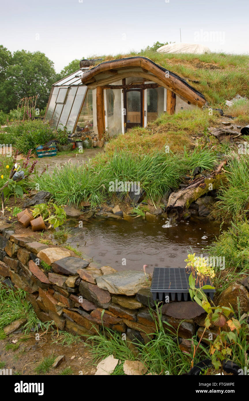 Lammas eco village at Tir Y Gafel,Pembrokeshire,Wales,UK, showing the ...