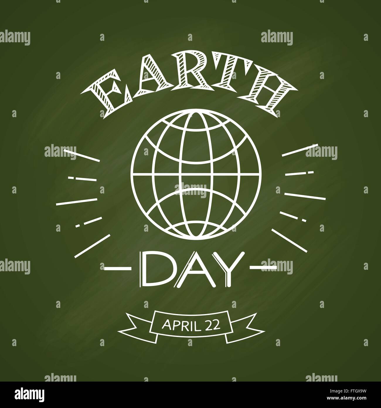 Earth Day World Sketch Globe Thin Line Poster Stock Vector Image & Art ...