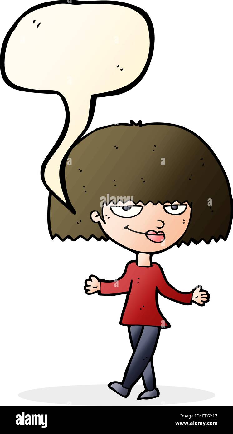 cartoon smug looking woman with speech bubble Stock Vector Image & Art ...