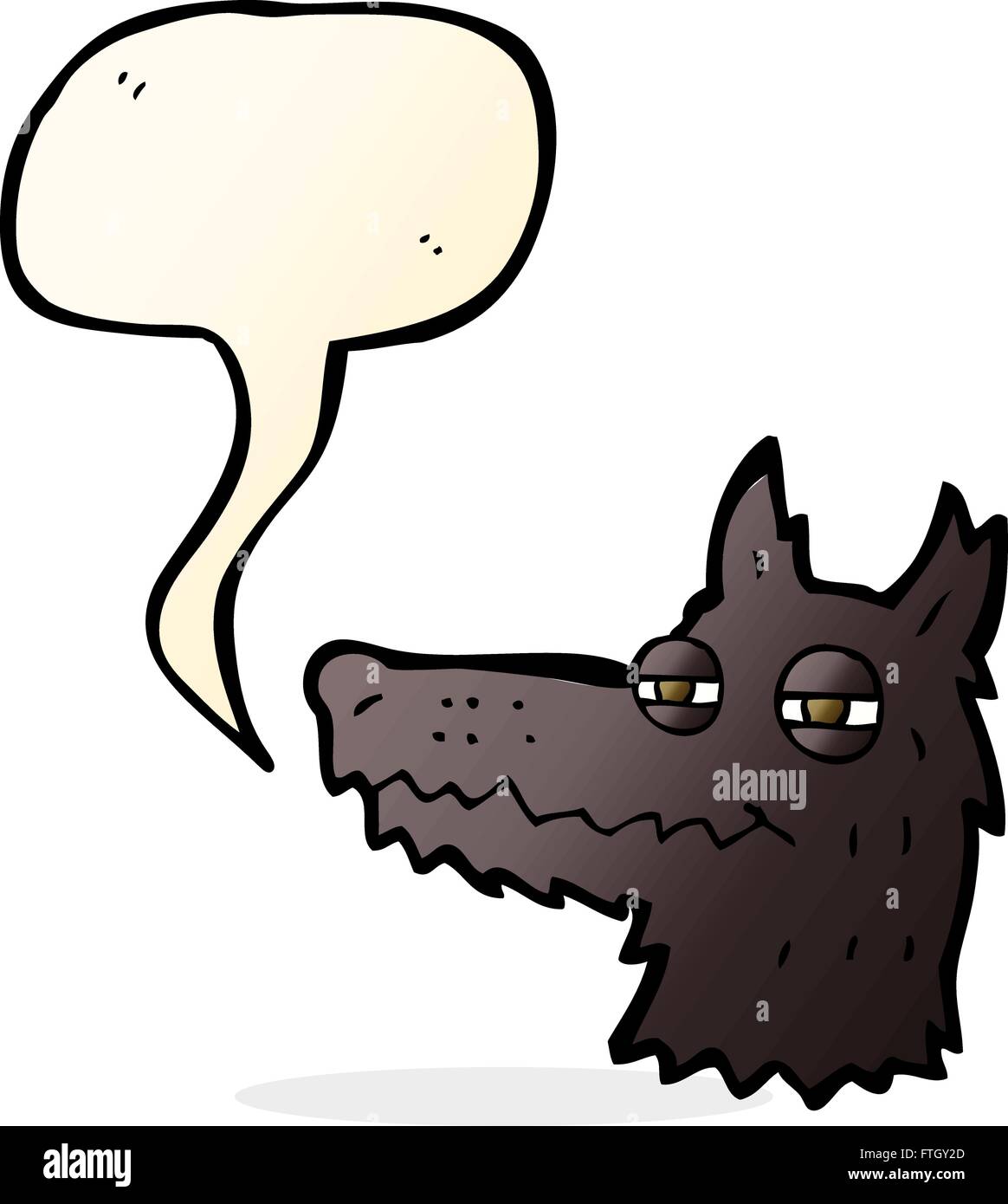 cartoon smug wolf face with speech bubble Stock Vector Image & Art - Alamy