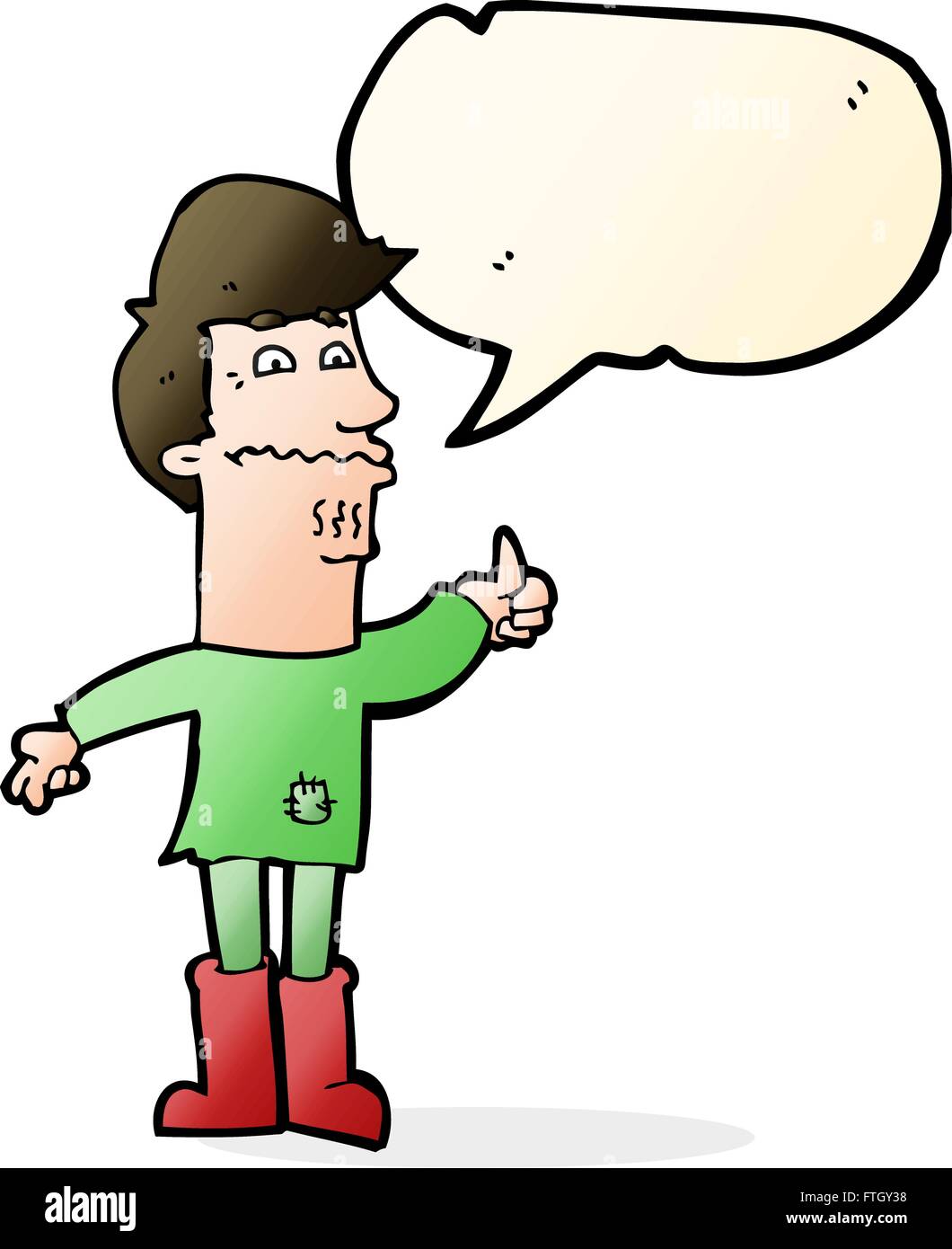 cartoon nervous man with speech bubble Stock Vector Image & Art - Alamy