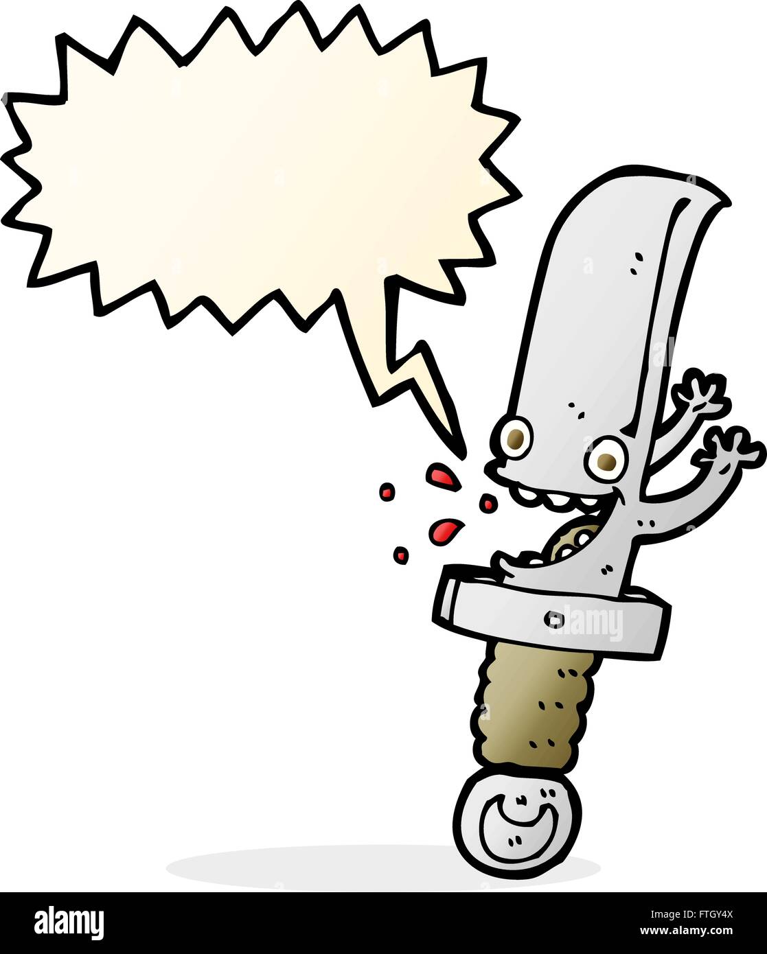 crazy knife cartoon character with speech bubble Stock Vector Image ...