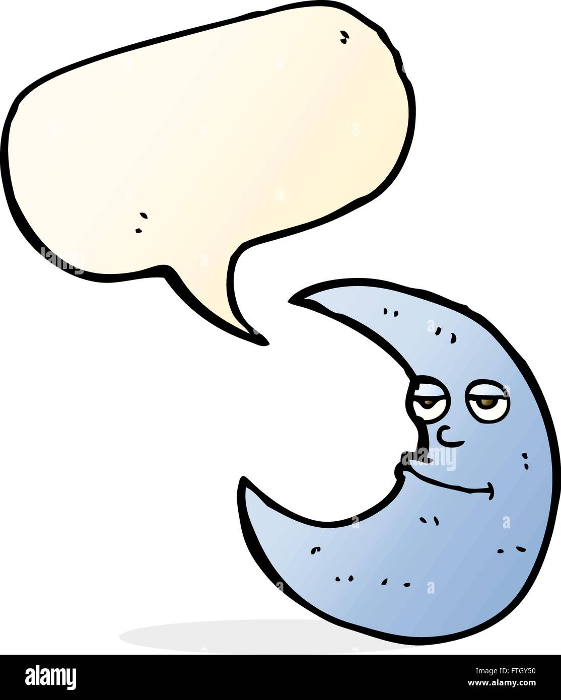 happy cartoon moon with speech bubble Stock Vector Image & Art - Alamy