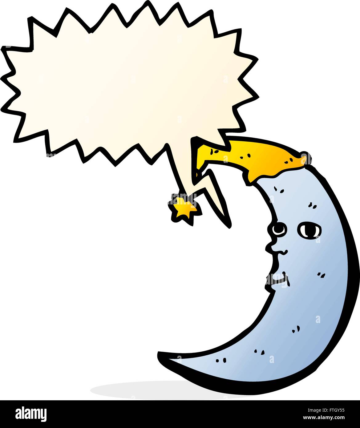 sleepy moon cartoon with speech bubble Stock Vector Image & Art - Alamy
