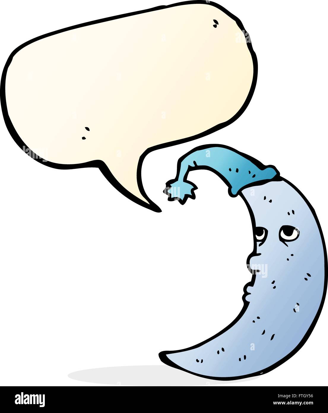 sleepy moon cartoon with speech bubble Stock Vector Image & Art - Alamy