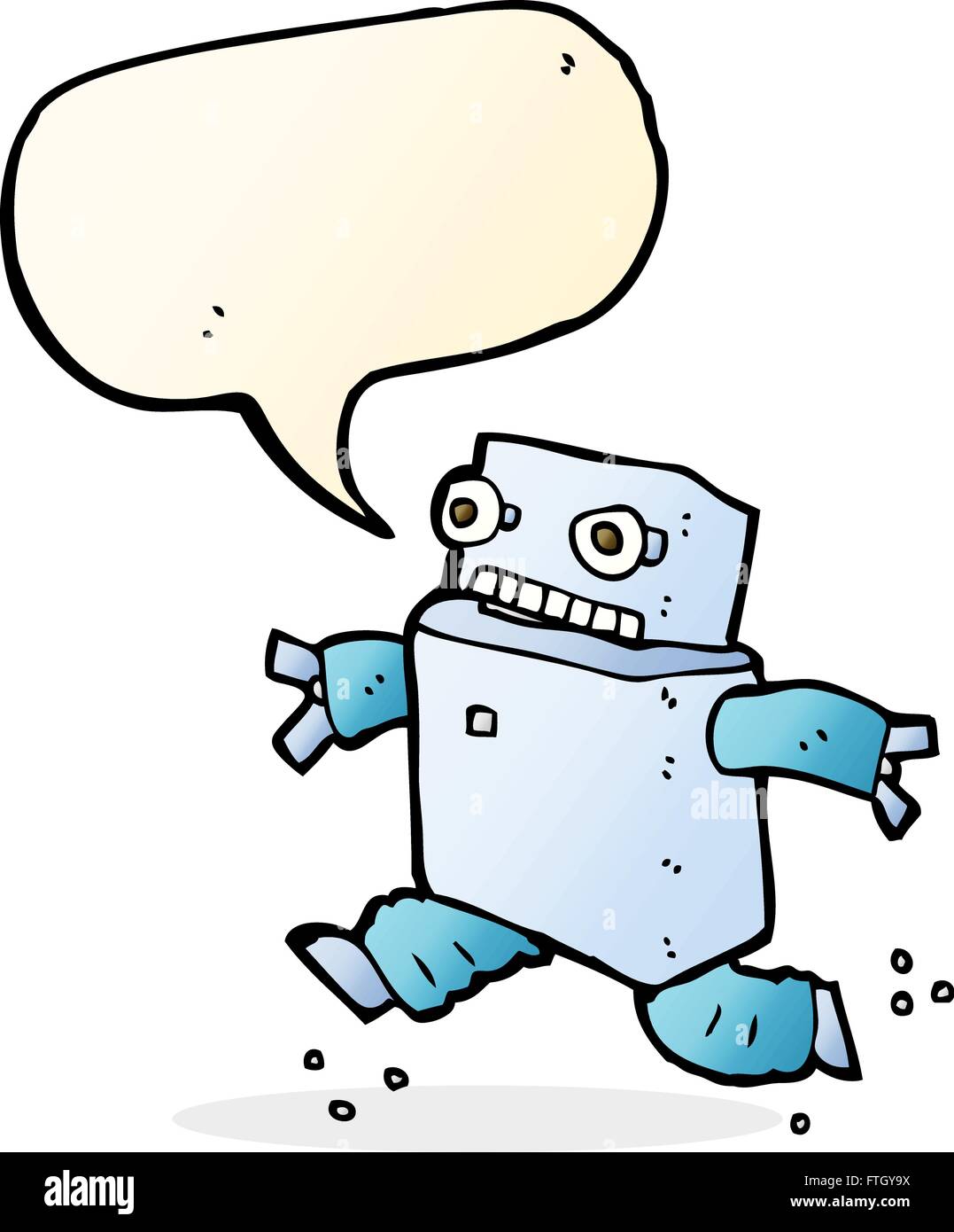 Cartoon illustration funny running robot Stock Vector Images - Alamy