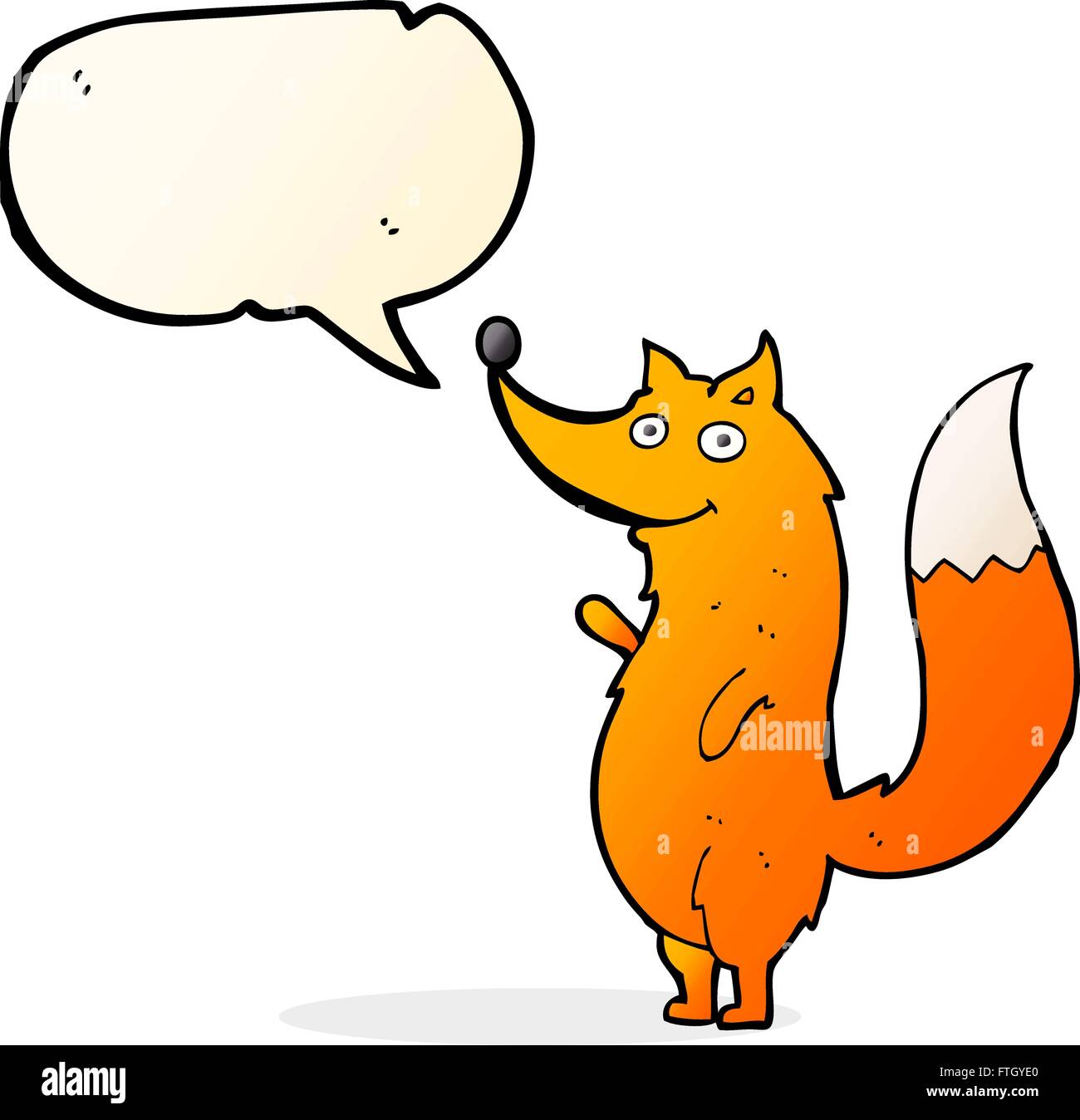 cartoon waving fox with speech bubble Stock Vector Image & Art - Alamy