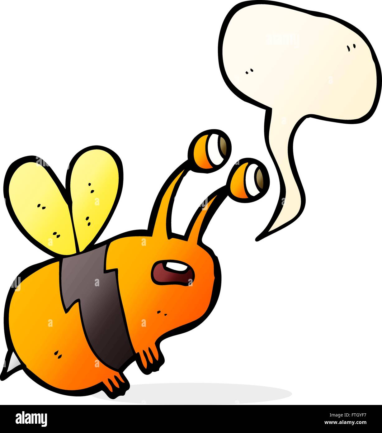cartoon frightened bee with speech bubble Stock Vector Image & Art - Alamy