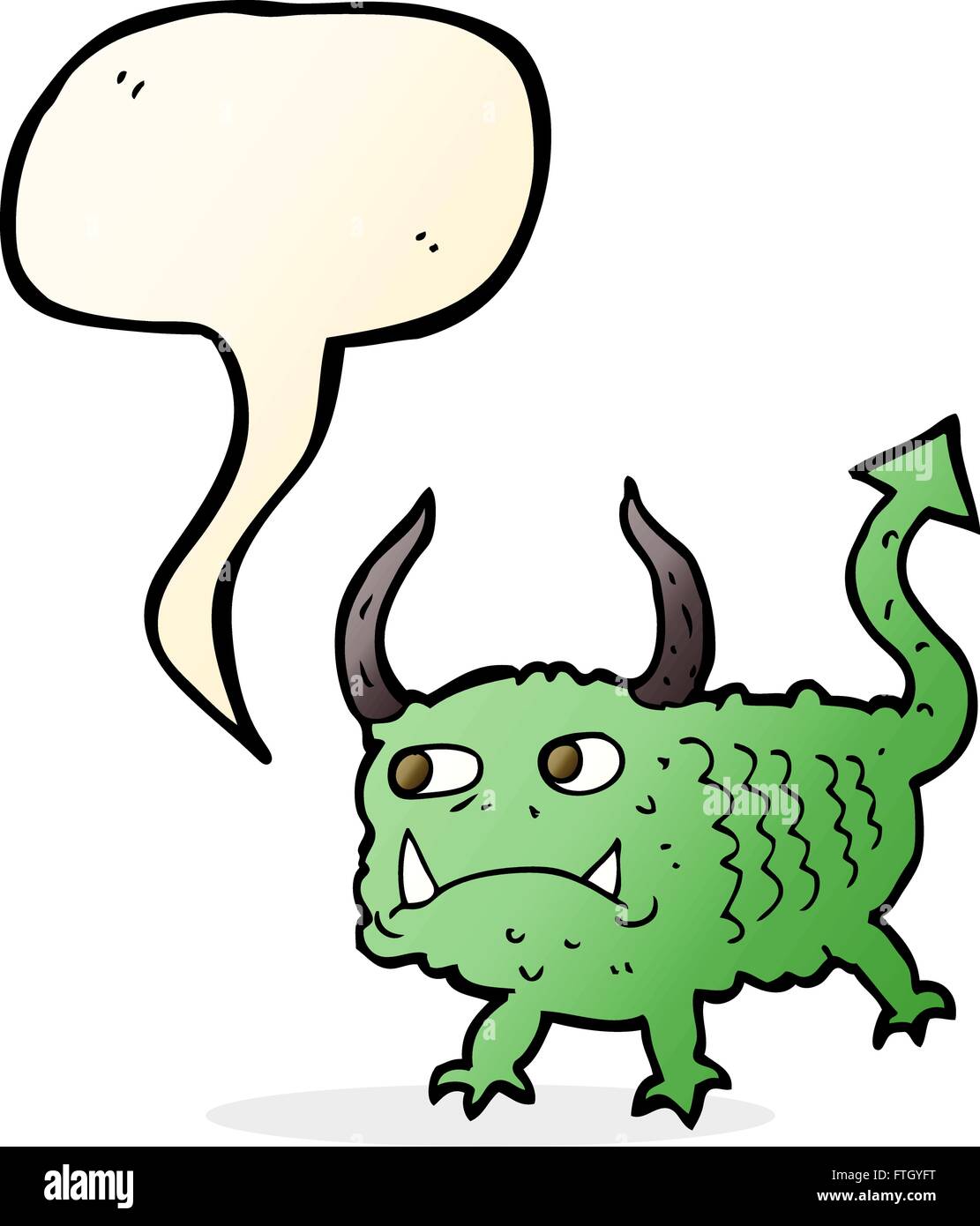 cartoon little demon with speech bubble Stock Vector Image & Art - Alamy