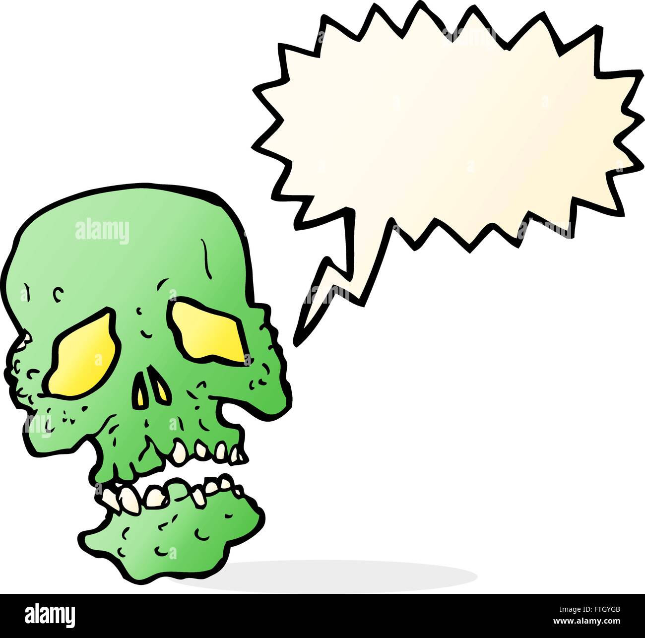 cartoon skull with speech bubble Stock Vector Image & Art - Alamy