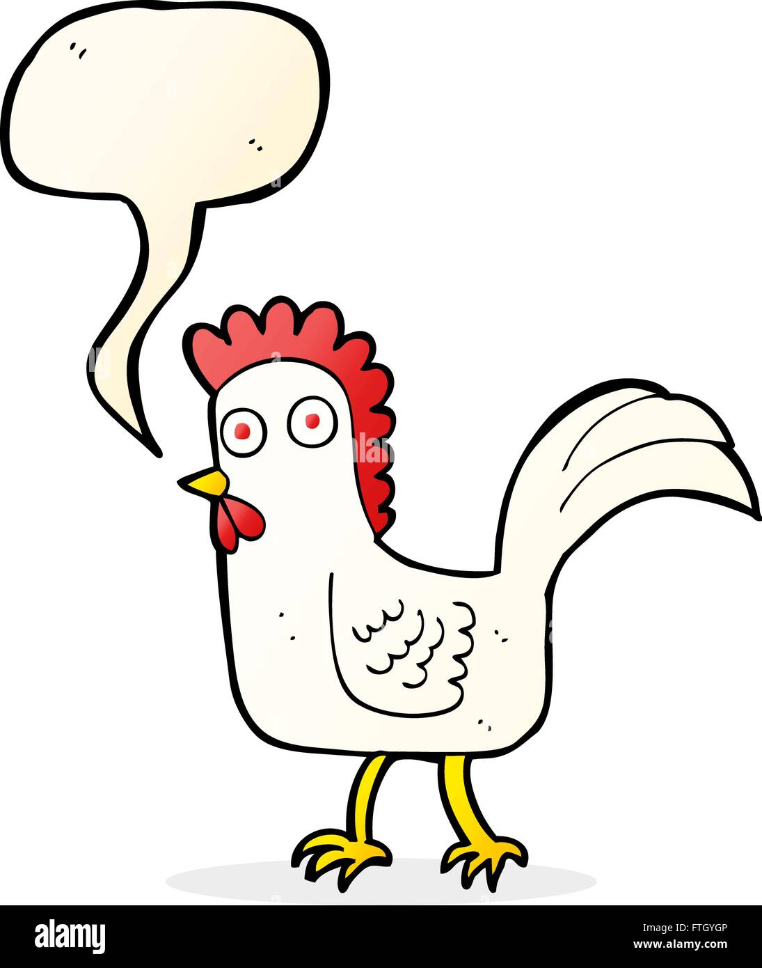 cartoon chicken with speech bubble Stock Vector Image & Art - Alamy