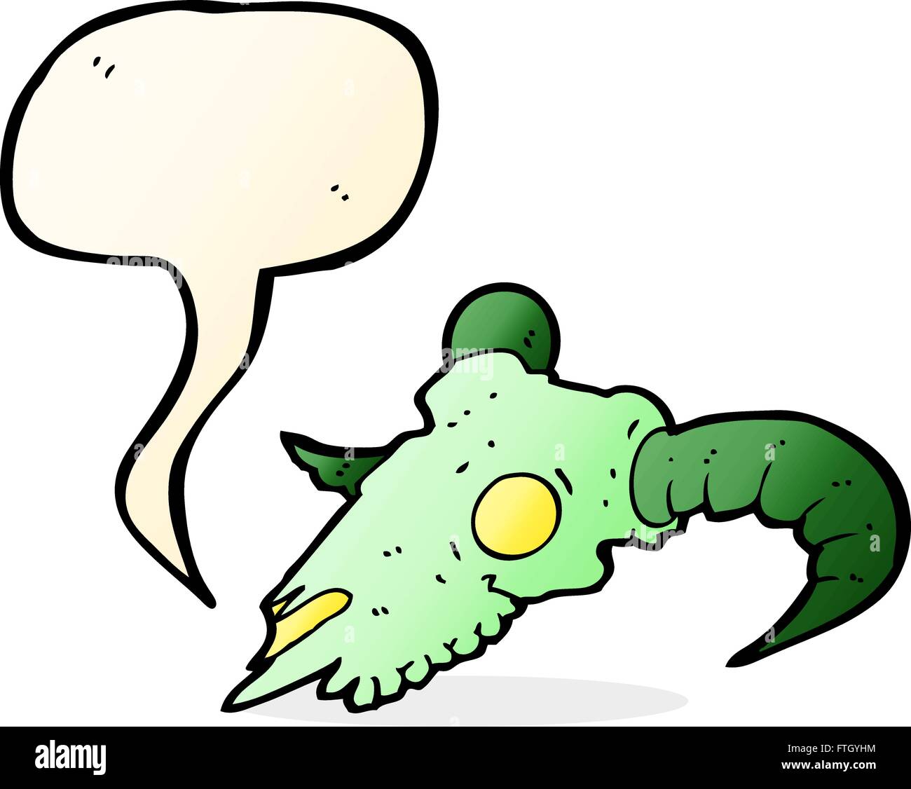 cartoon magic ram skull with speech bubble Stock Vector Image & Art - Alamy