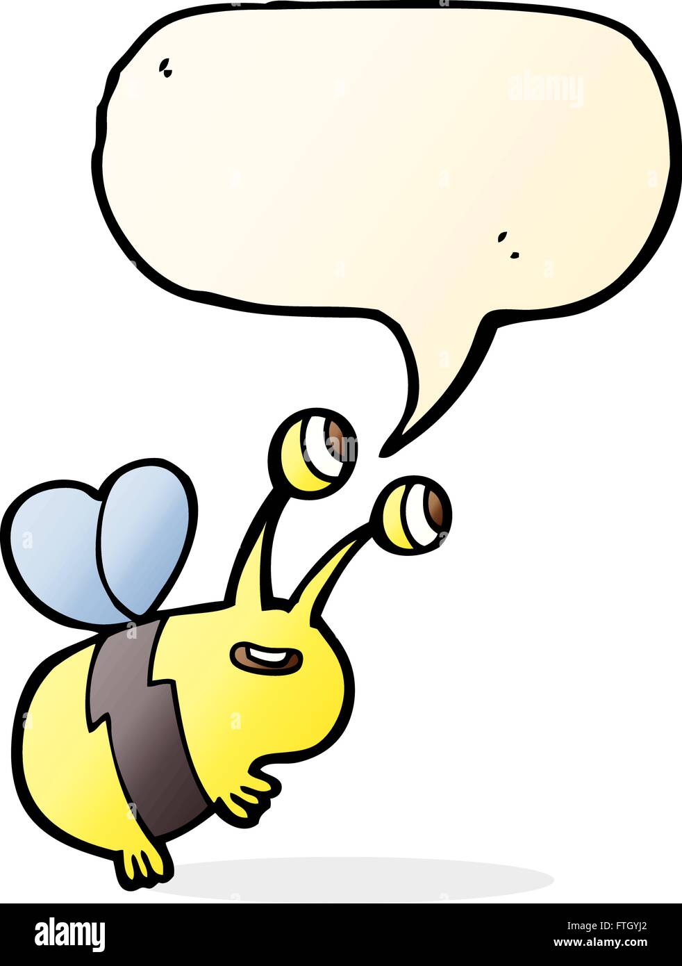 cartoon happy bee with speech bubble Stock Vector Image & Art - Alamy