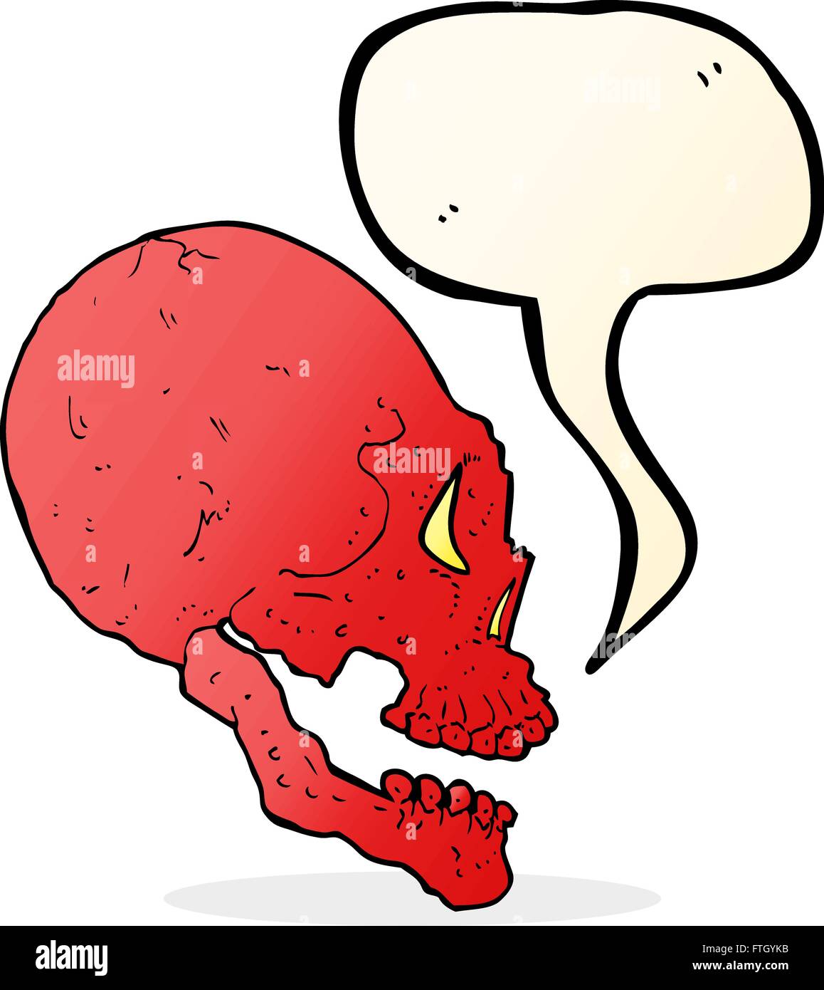red skull illustration with speech bubble Stock Vector Image & Art - Alamy