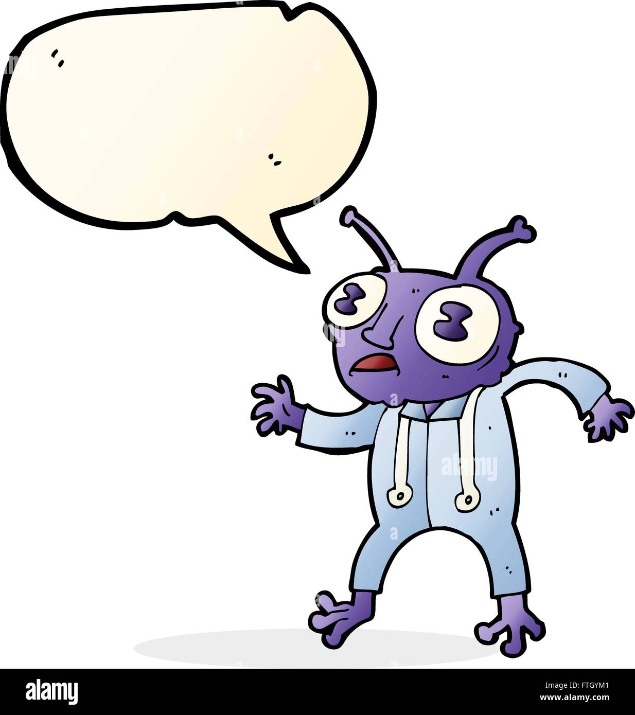 cartoon alien spaceman with speech bubble Stock Vector Image & Art - Alamy