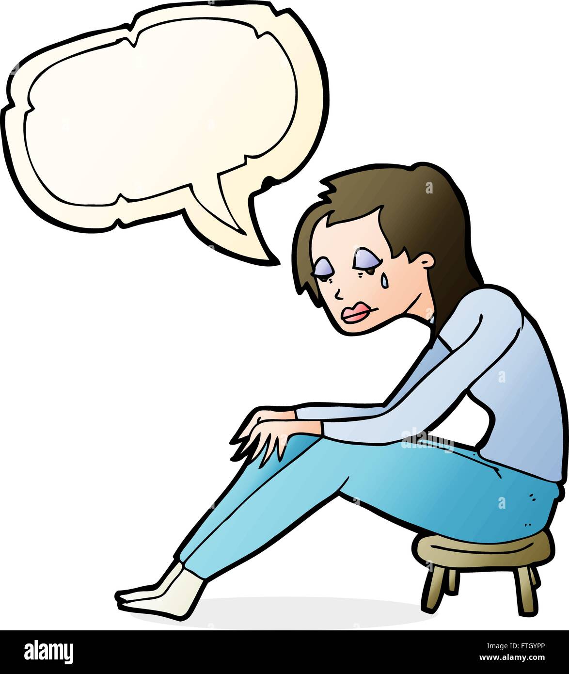 cartoon crying woman with speech bubble Stock Vector Image & Art - Alamy